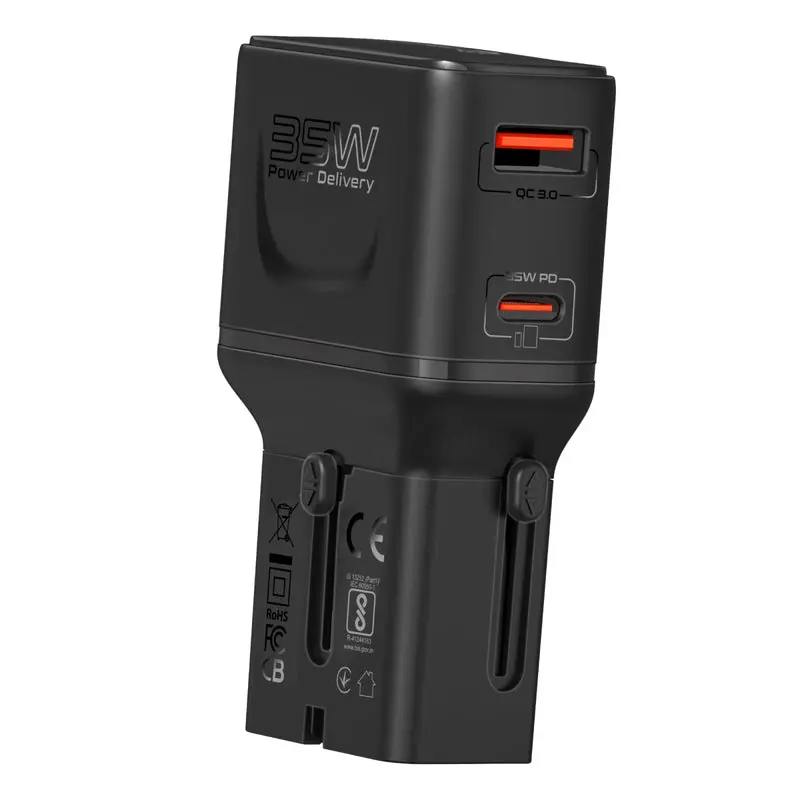 Promate 35W Power Delivery Multi-Port Travel Adapter (TriPlug-PD35 ...